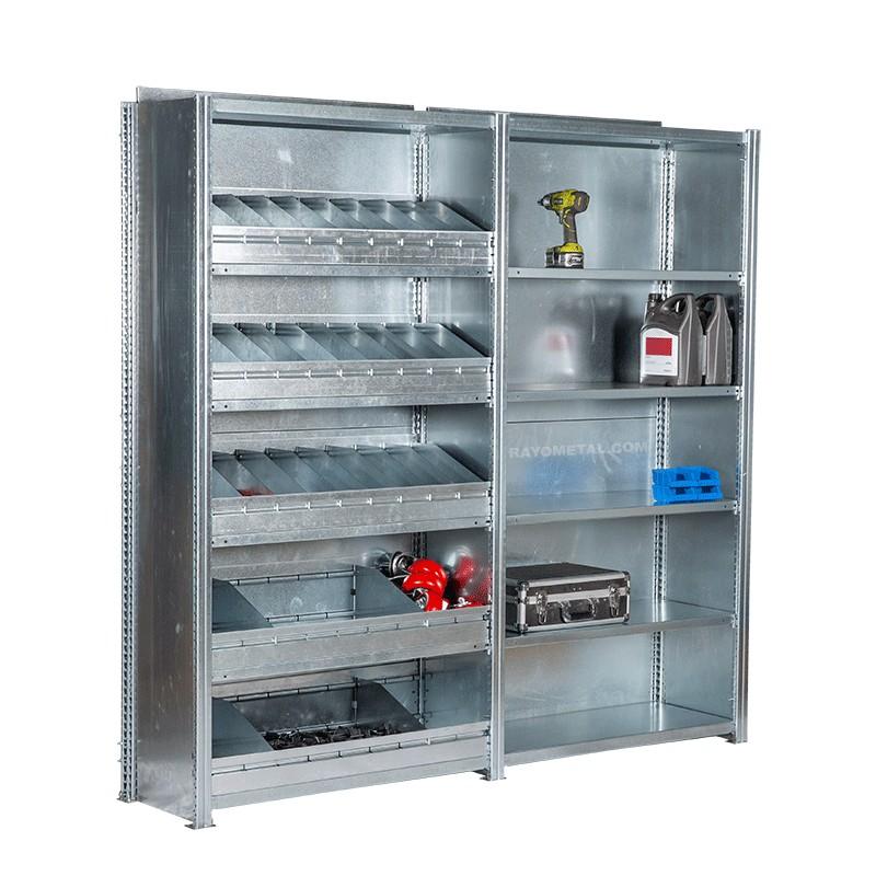 Rayonnage Atelier Galvanisé avec Parois Pleines - Rayometal